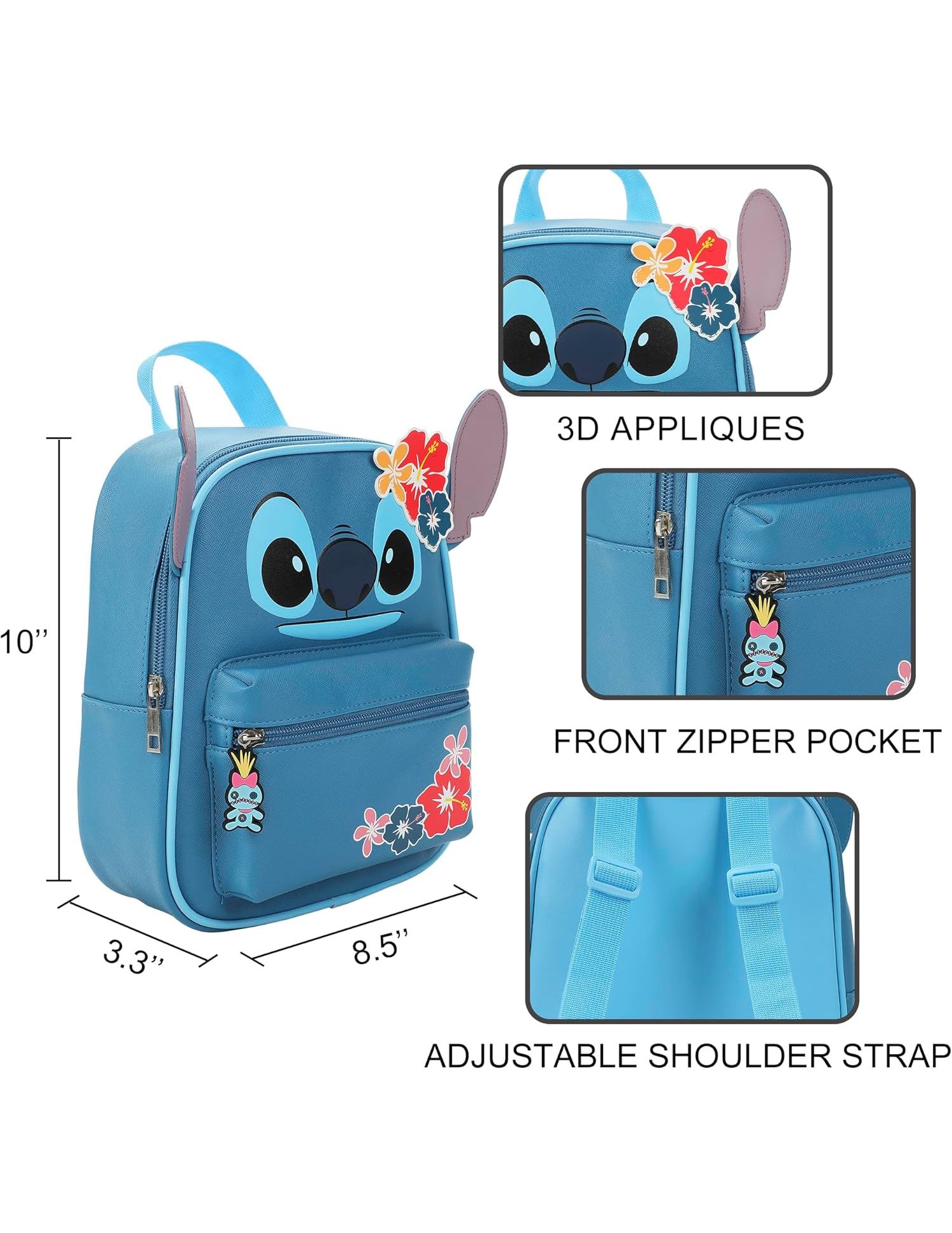 Maleta Mini Bioworld Disney's Stitch Big Face Ears 3D cómpralo por ...